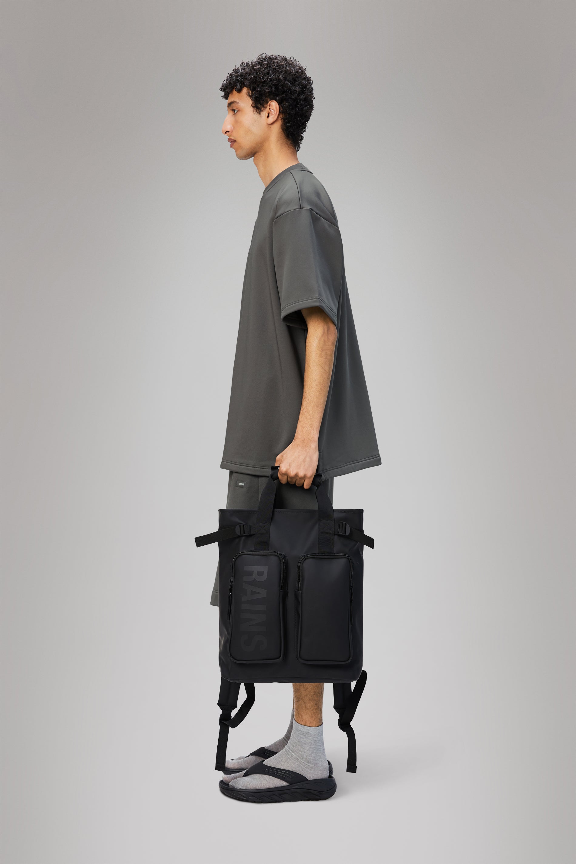 Rains® Tote Bag Mini in Black for £65 | No Custom Duty
