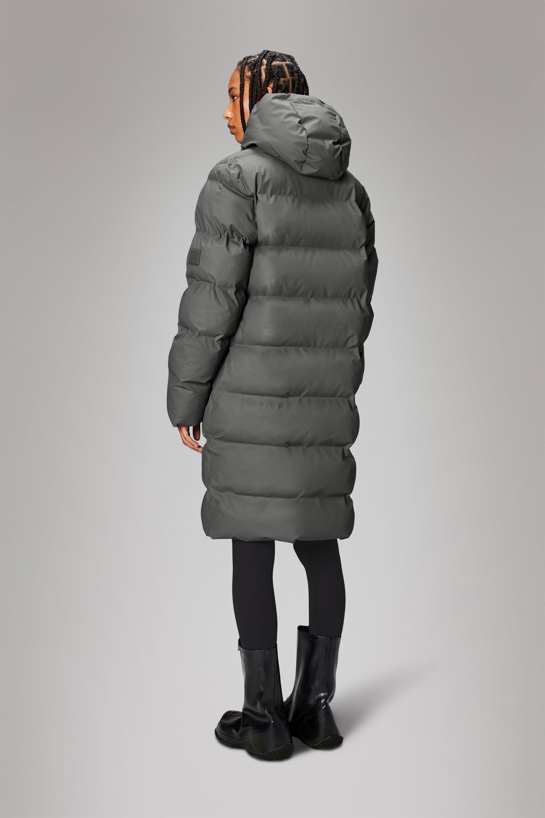 Rains® Alta Longer Puffer Jacket in Grey for £399 | Free Shipping