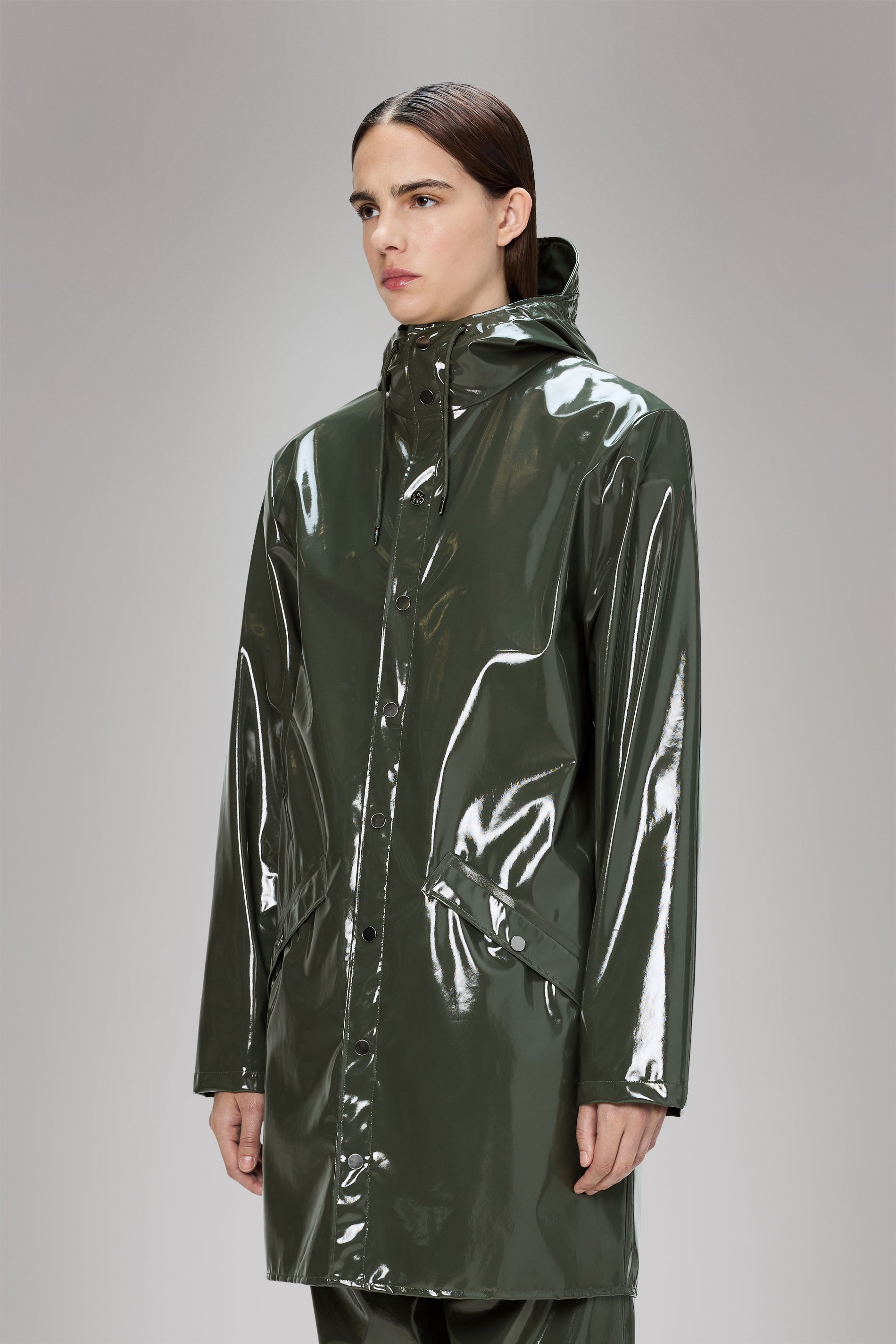 Rains® Long Jacket in Swamp for £100 | Free Shipping