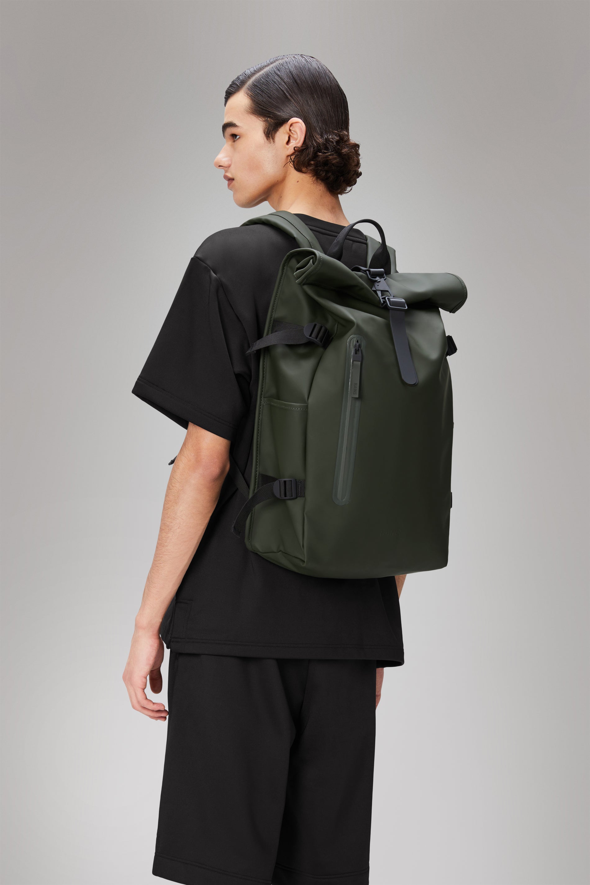 Rains® Rolltop Rucksack Large in Black for £135 | Free Shipping
