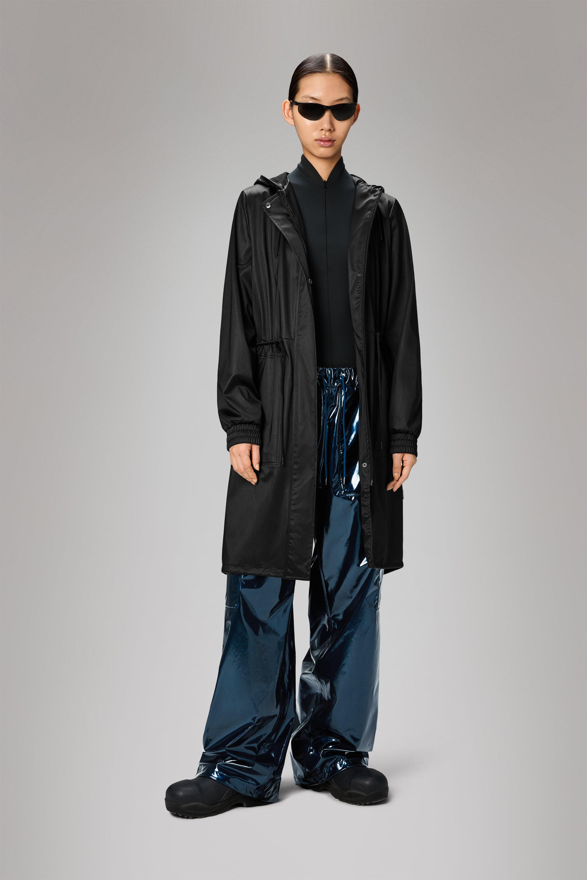 Rains® String W Parka in Black Grain for £119 | Free Shipping